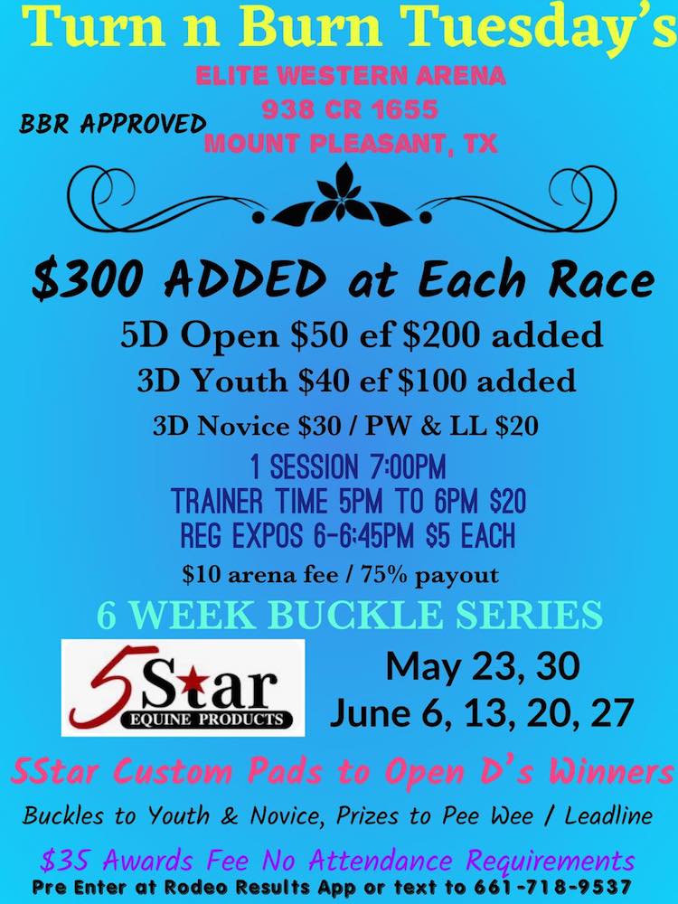 Turn N Burn Tuesdays – Ebarrelracing.com