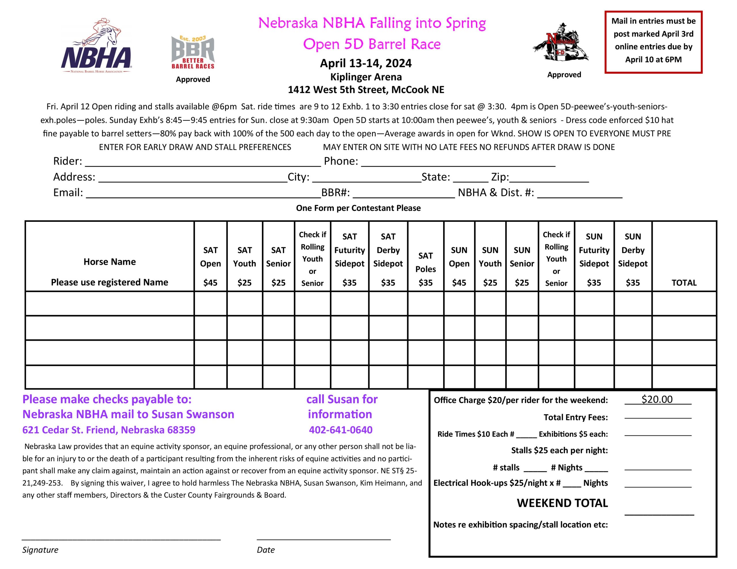 Nebraska NBHA Falling into Spring Open 5D Barrel Race – Ebarrelracing.com