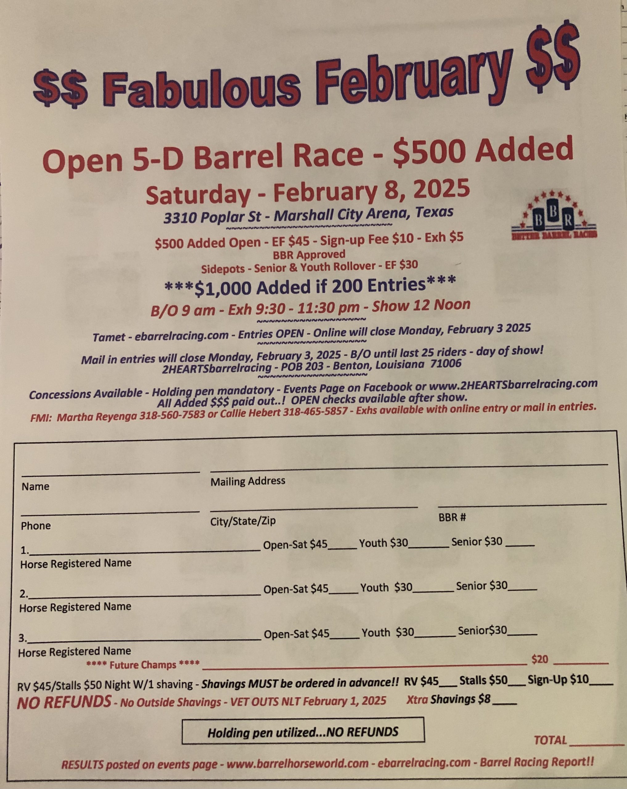 Fabulous February Open 5D $500 Added – Ebarrelracing